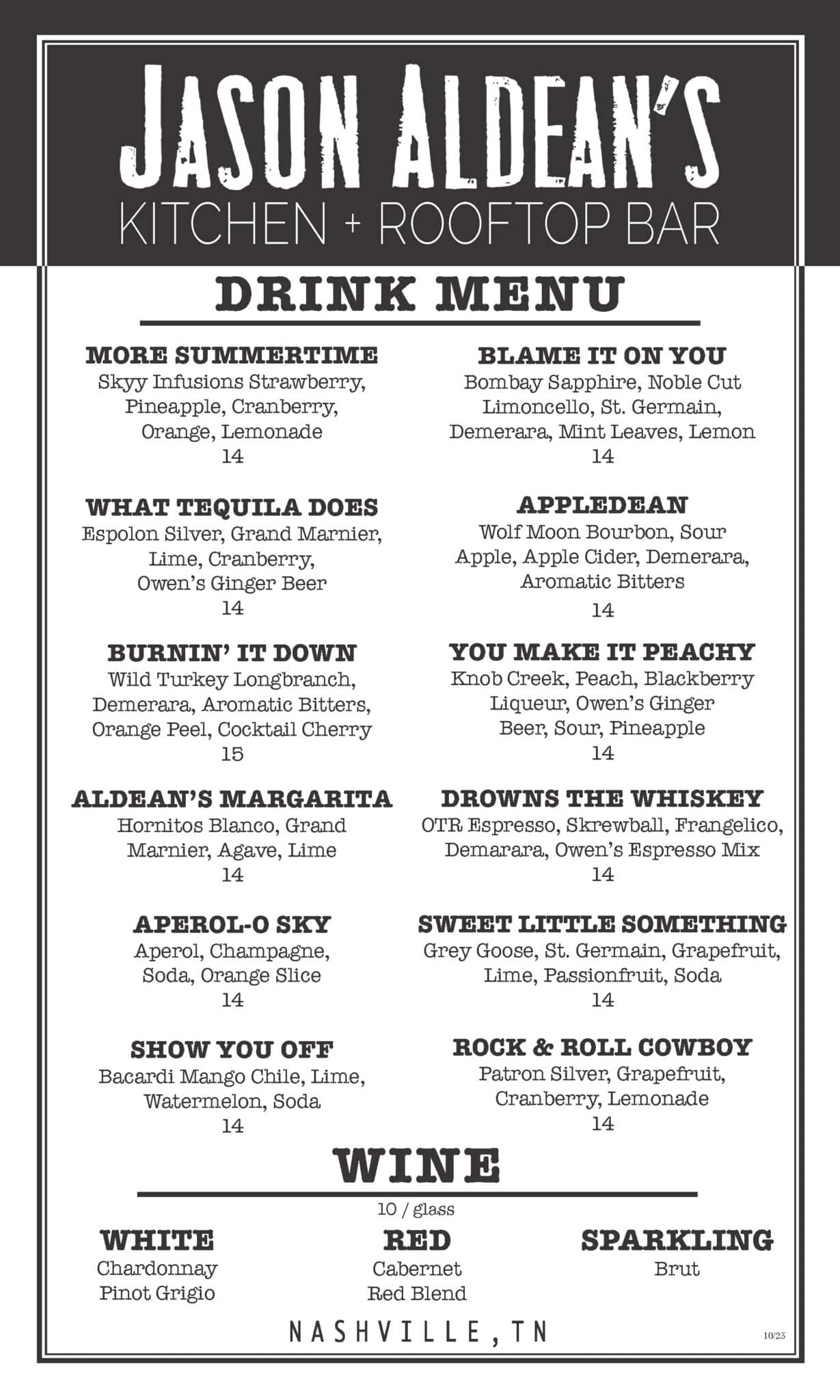 Drink - Jason Aldean’s Kitchen + Rooftop Bar