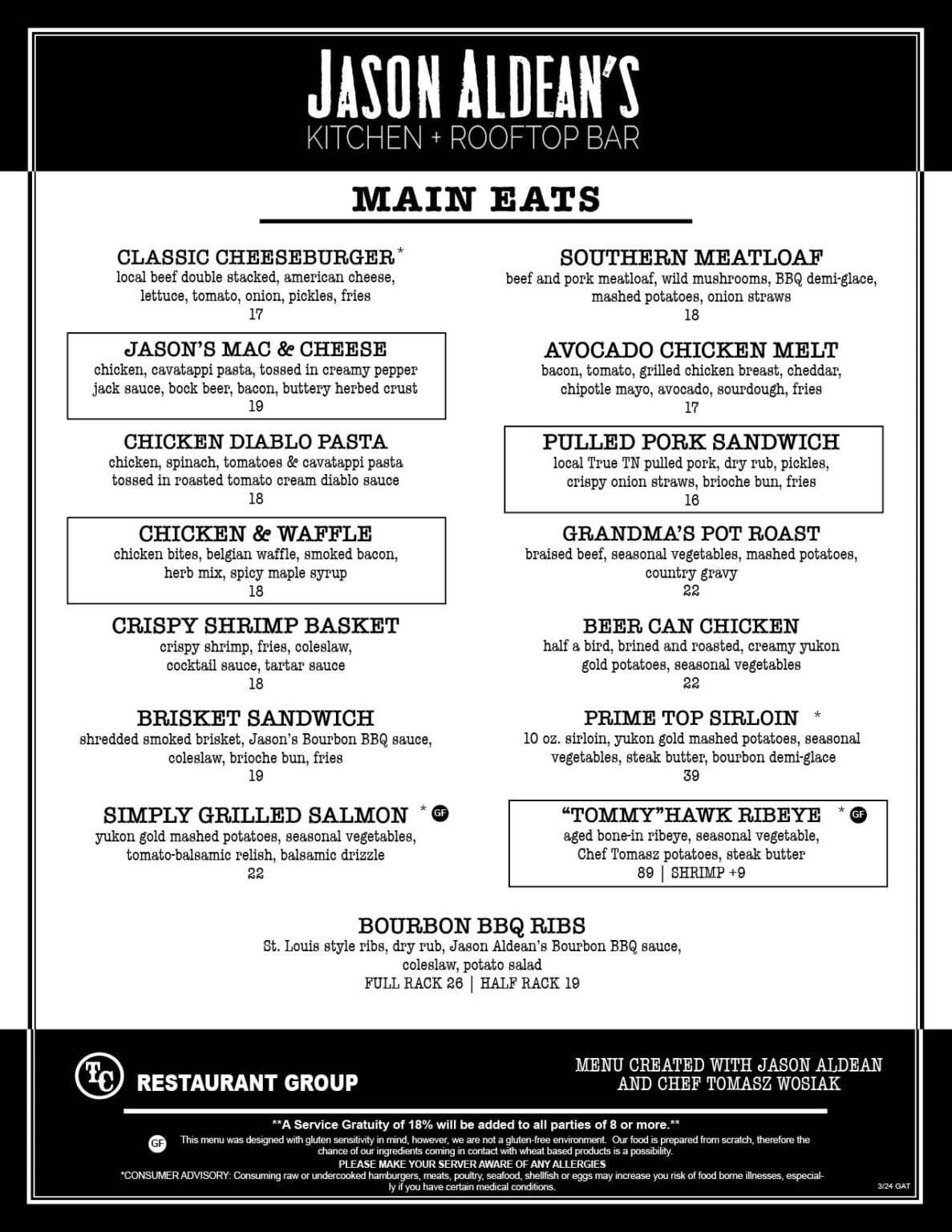 FOOD - GATLINBURG - Jason Aldean’s Kitchen + Rooftop Bar